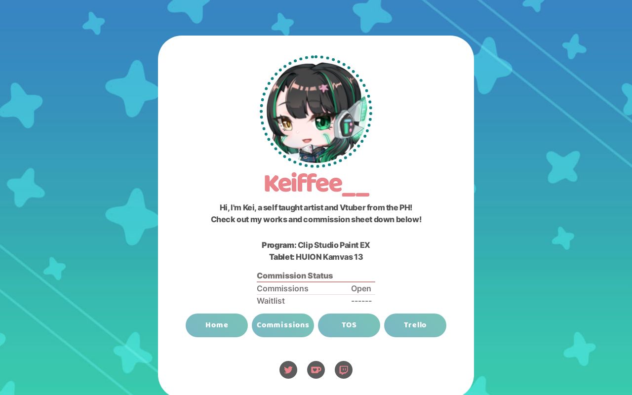 Kei's Commission Sheet.